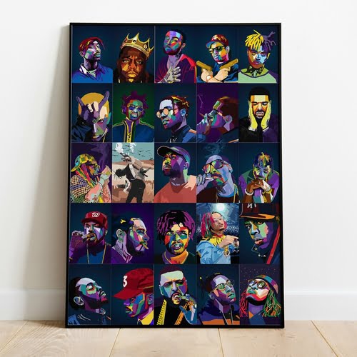 RAP MONTAGE Poster without frame – typkup